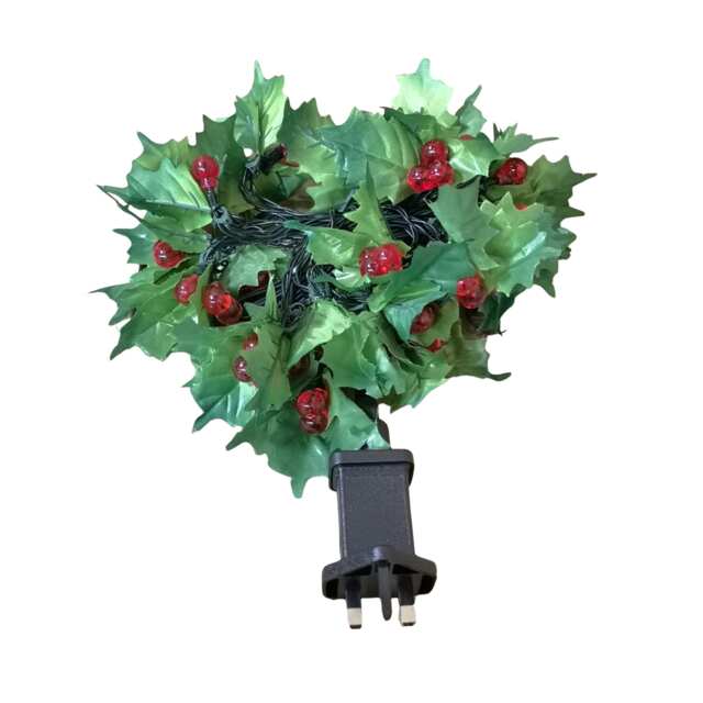 50 led 3.6m indoor outdoor red berry & holly christmas lights by Tesco ...