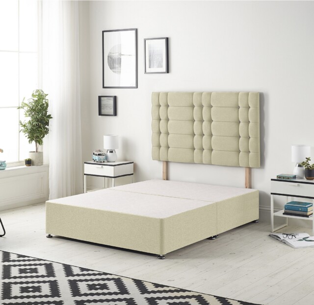 Astoria Divan Bed Base with 30 Inch Diamonte Button Headboard Linen ...
