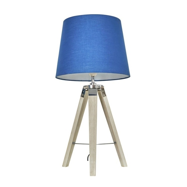 Valuelights Distressed Wood And Silver Chrome Tripod Table Lamp With A ...