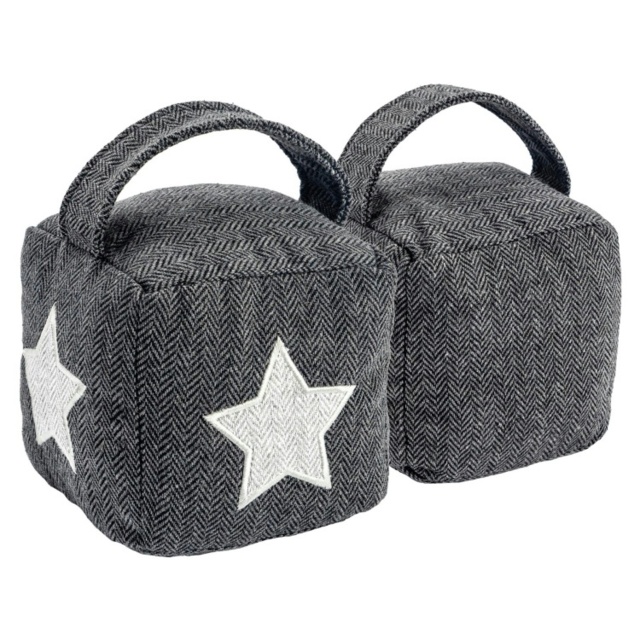 Nicola Spring Mismatched Herringbone Door Stop Set - Star - Pack Of 2 ...