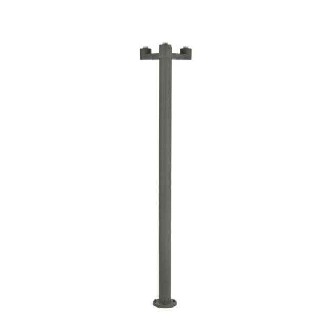 Structure 3 Light Outdoor Lamp Post Dark Grey - Base Only Ip44, E27 by ...