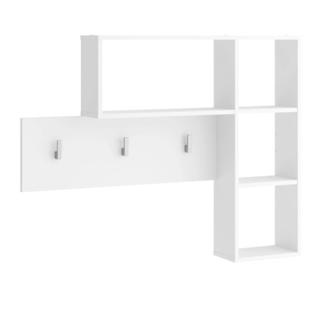 Fmd Wall-Mounted Coat Rack 4 Open Compartments White by Tesco ...