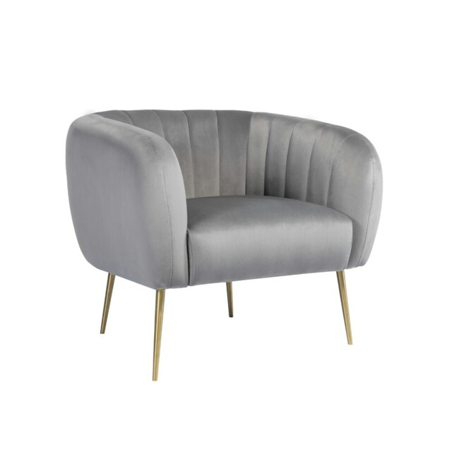 Matilda Velvet Fabric Accent Chair - Grey by Tesco - Marketplace ...