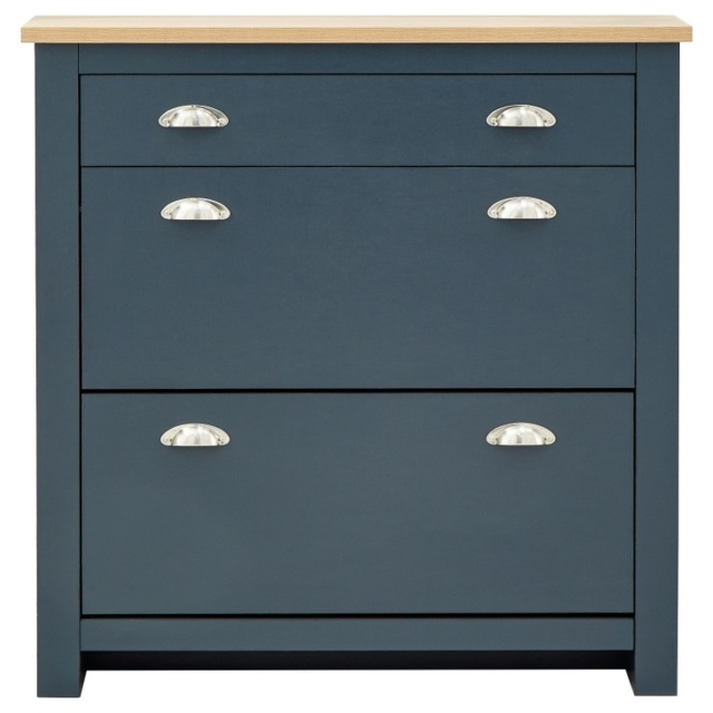 Gfw Lancaster 2 Door 1 Drawer Shoe Cabinet - Slate Blue by Tesco ...