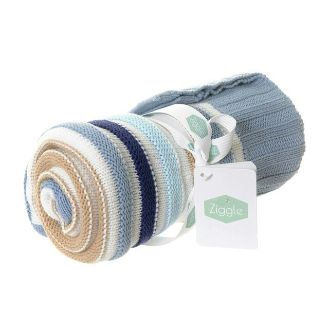 Ziggle baby blanket blue & beige stripes by Tesco - Marketplace ...