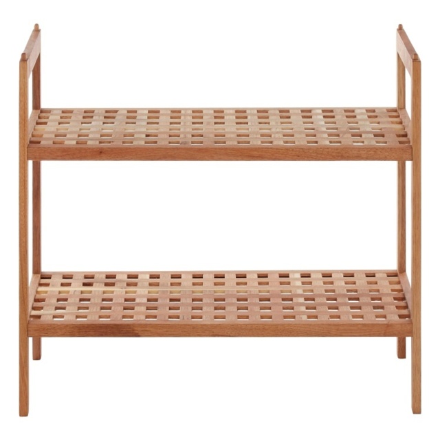 Arla 2 Tier Grid Design Wooden Shoe Rack Cream by Tesco - Marketplace ...