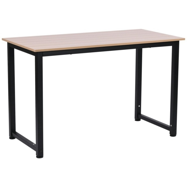 Homcom Computer Desk Dining Table Writing Table With Metal Frame, Black ...