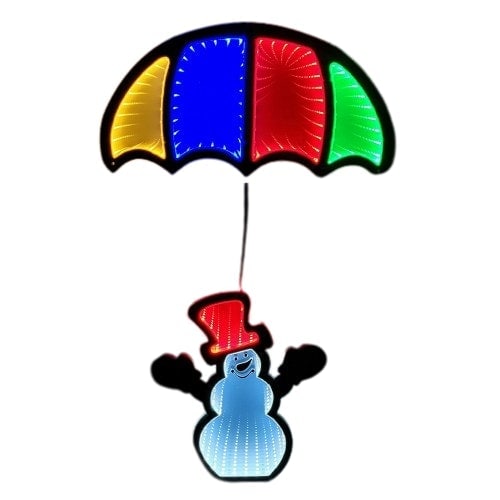 60cm LED Infinity Light Snowman Hanging Parachute by Tesco ...