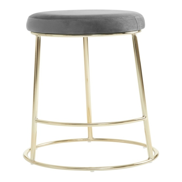 Interiors By Premier Manhattan Grey Velvet Bar Stool by Tesco ...