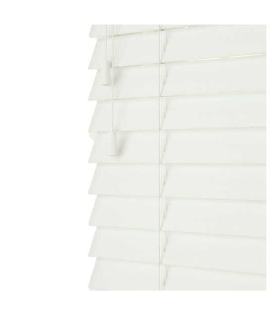 160cm Ultra White Faux Wood Venetian Blinds with String (120cm Drop ...