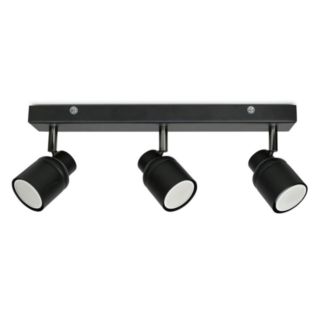 Valuelights Benton Matte Black Ip44 Rated Bathroom 3 Way Bar Ceiling ...