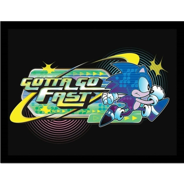 Sonic The Hedgehog (Khaos Gotta Go Fast) Framed 30X40Cm Print by Tesco ...