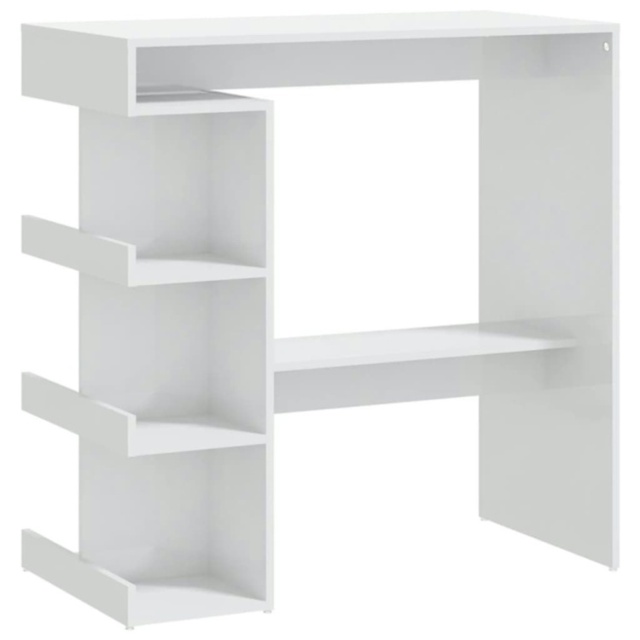 Bar Table With Storage Rack High Gloss White 100X50X101.5 Cm by Tesco ...
