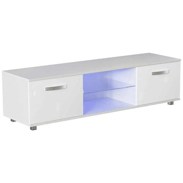 Vida Designs Cosmo 2 Door LED TV Unit Entertainment Stand, 140cm, White ...
