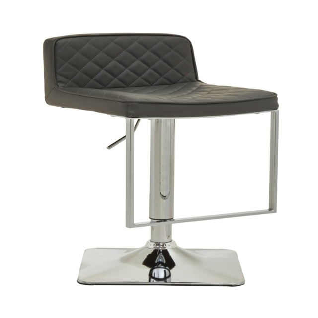 Interiors By Premier Baina Dark Grey And Chrome Square Base Bar Stool ...