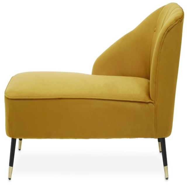 Interiors By Premier Yellow Chaise Lounge Sofa, Upholstered Velvet Sofa For Lounge, Living Room ...