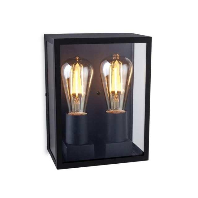 Houston Outdoor Flush Box Wall Light Black Ip44, E27 by Tesco ...