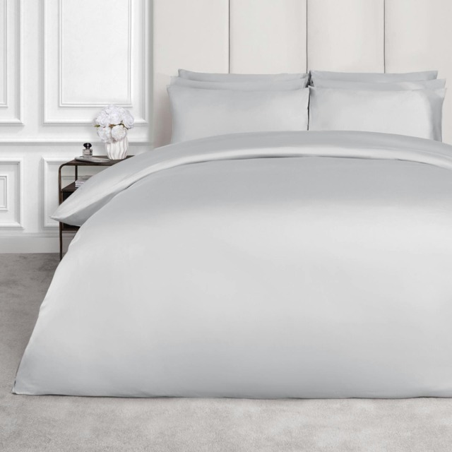 OHS 100% Cotton 400TC Luxury Duvet Cover and Pillowcase Set, Single ...
