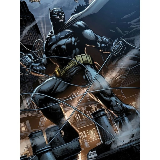 Batman (Rooftop) 60X80X4Cm Stretched Canvas Print by Tesco ...