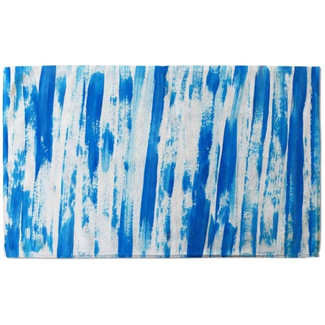 Blue Paint Strokes (Bath Towel) by Tesco - Marketplace | ufurnish.com