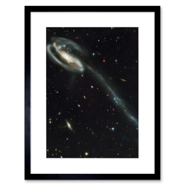 "Hubble Space Tadpole Spiral Galaxy Collision 9X7"" Black Framed Wall ...