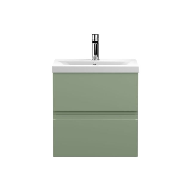 Balterley Mavesyn Contemporary 2 Drawer Wall Hung Vanity Unit with Mid ...