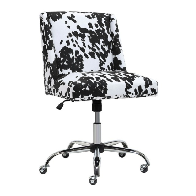Living And Home Milk Cow Print Swivel Office Chair by Tesco ...