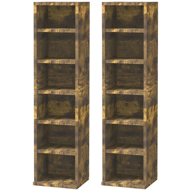 Homcom Set Of 2 Cd Media Display Shelf Unit Tower Rack Adjustable by ...