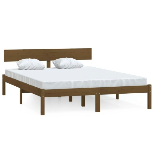 Bed Frame Honey Brown Solid Wood Pine 160X200 Cm by Tesco - Marketplace ...
