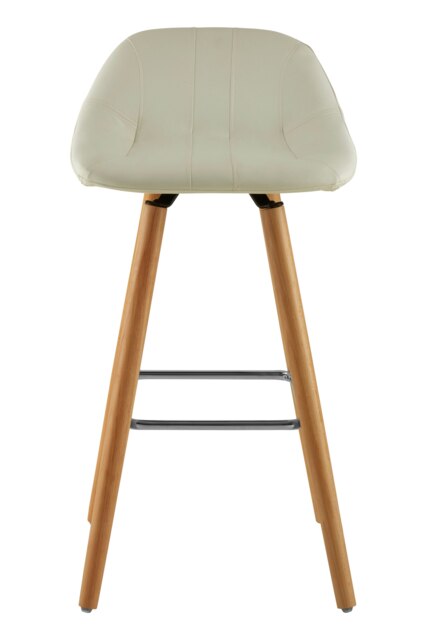 Interiors by Premier White Faux Leather Bar Stool, Comfortable Seating ...
