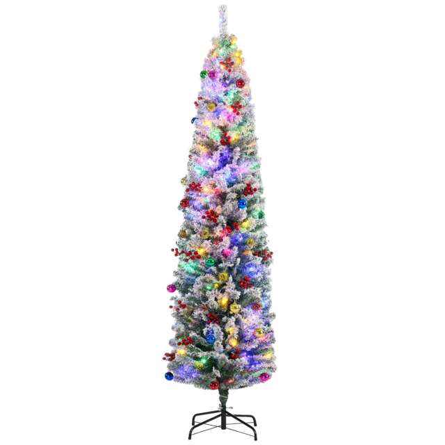 HOMCOM 7ft Pre Lit Artificial Christmas Tree Holiday Decor with 250 ...