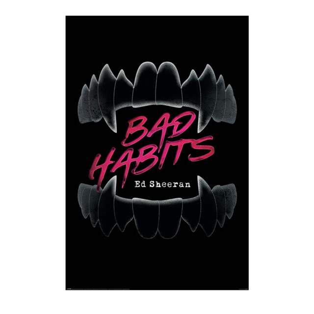 Ed Sheeran Bad Habits Vampire Poster - Black - One Size by Tesco ...