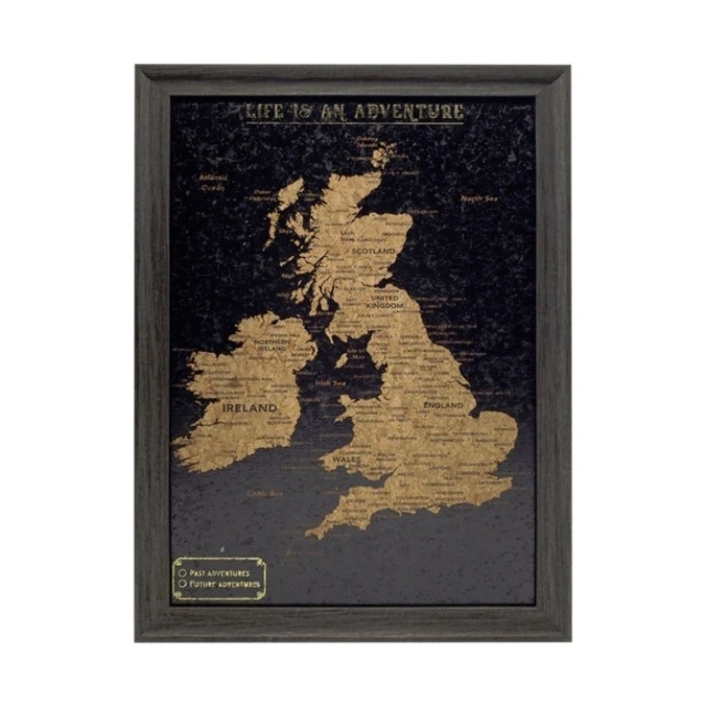 Splosh Travel Map Cork Board Uk & Ireland Small Black by Tesco ...