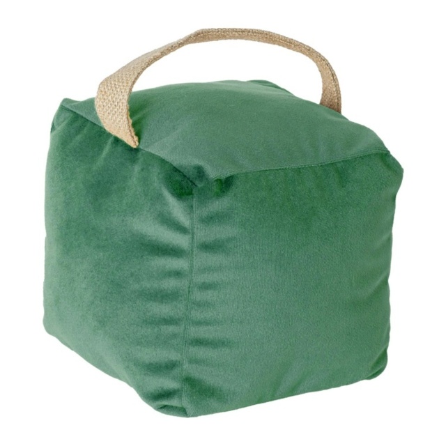 Nicola Spring Velvet Cube Door Stop - 14Cm X 14Cm X 14Cm - Green by ...