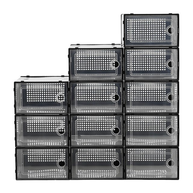 Living and Home 12 Pack Plastic Stackable Shoe Storage Boxes by Tesco ...