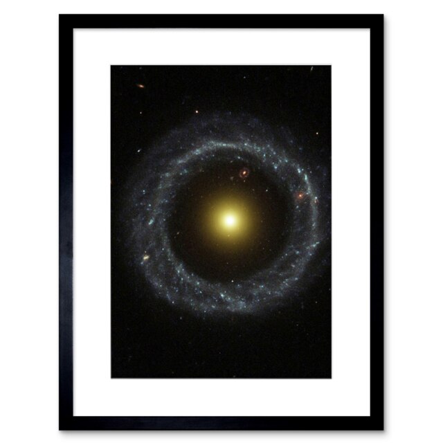 "Hubble Space Ring Of Stars Pinwheels Nucleus 9x7"" Black Framed Wall ...