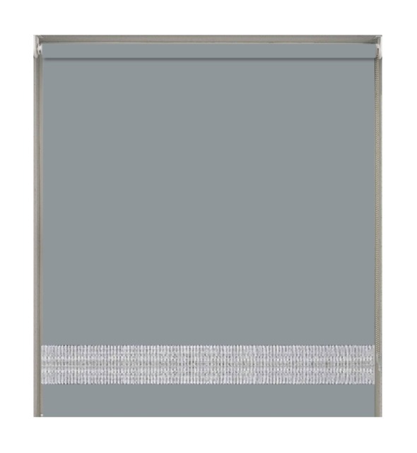 100cm light grey straight diamante edge border roller blind grey grey ...