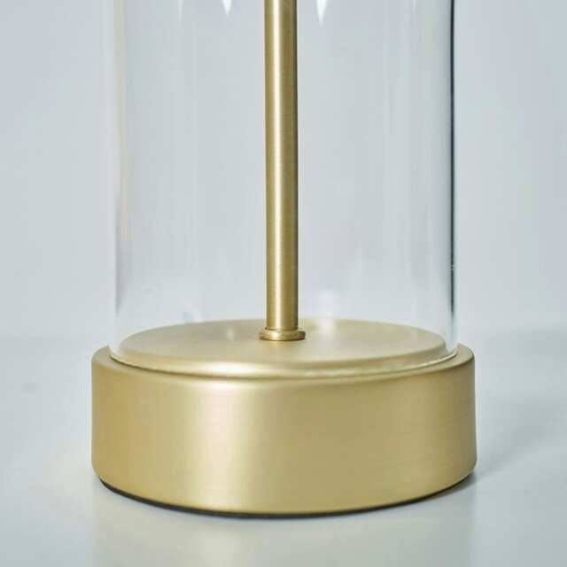 ValueLights Contemporary Matt Gold And Clear Tube Table Lamp Base by ...