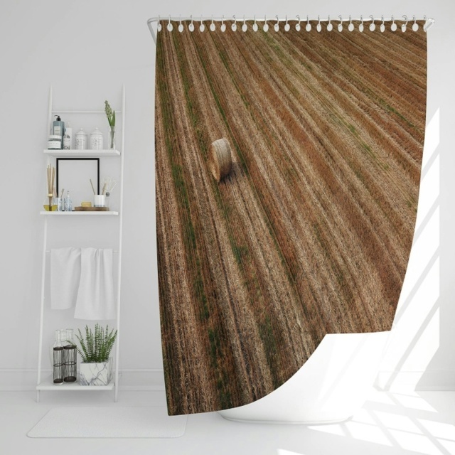 Aerial View Of Hay Bale Fields (Shower Curtain) by Tesco - Marketplace ...