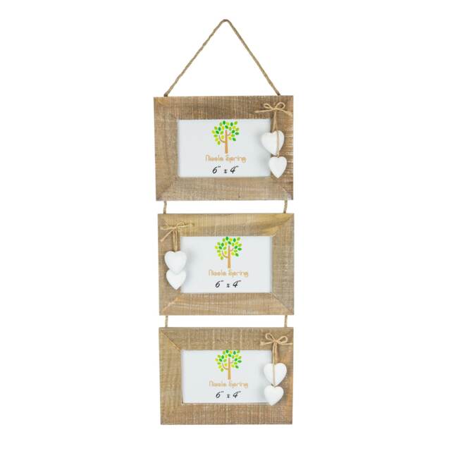 "Nicola spring rustic white hearts hanging 3 photo frame - 6 x 4 ...
