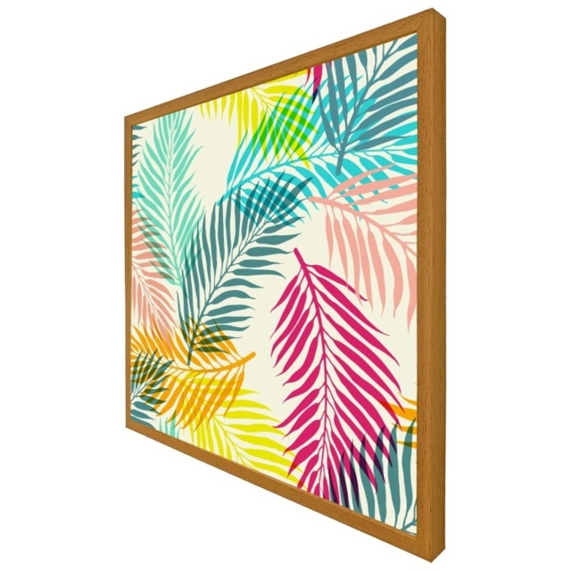 Multi Coloured Tropical Leaves (Picutre Frame) Brown - Oak - L by Tesco ...