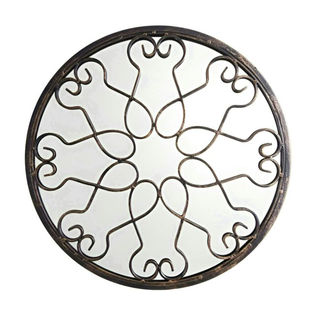 Primrose Blossoming Deep Bronze Metal Outdoor Garden Framed Round ...