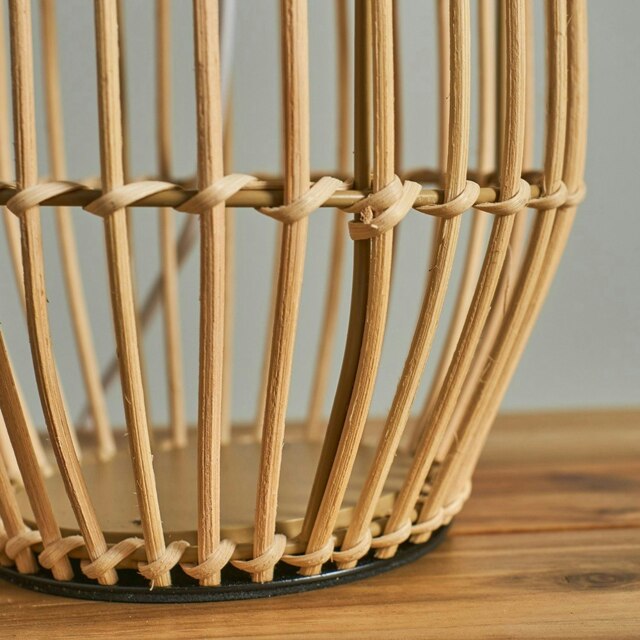 ValueLights Contemporary Natural Rattan Cylinder Table Lamp Base by ...