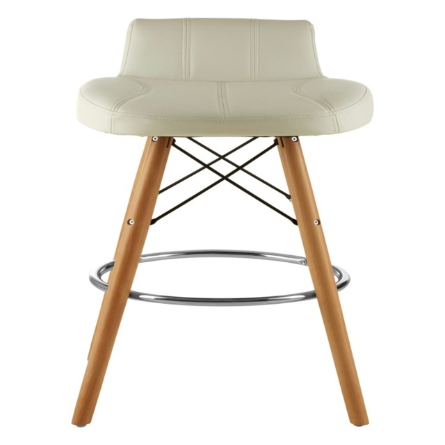 Interiors By Premier White Leather Effect Bar Stool, Comfortable Faux ...
