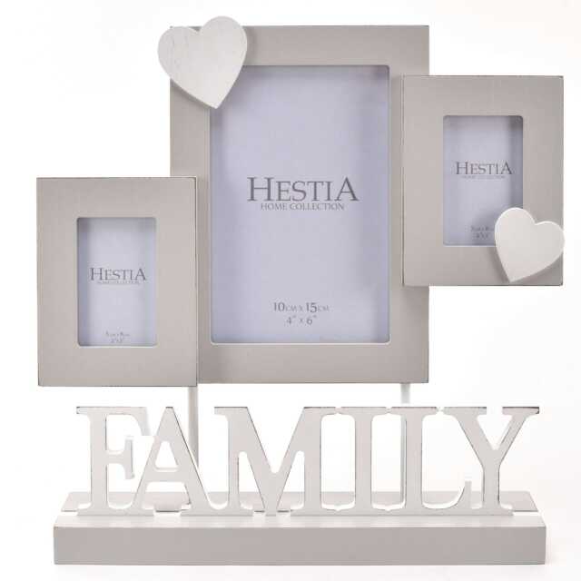Hestia 'Family' Heart Multi Aperture Photo Frame Grey One Size by Tesco ...
