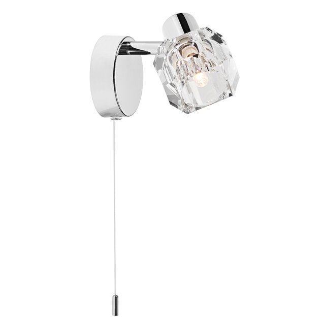 Modern polished chrome wall light with chunky ice cube shade chrome by ...