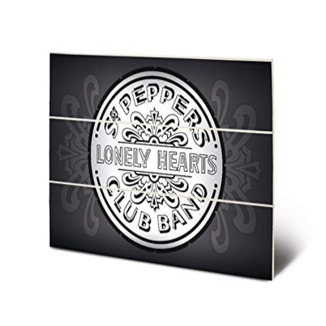 The Beatles (Sgt. Pepper B&w Logo) Micro Wood - Wood Panel by Tesco ...
