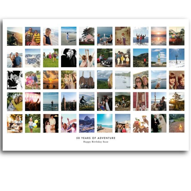 50 photo collage with text a3 unframed print multi by Tesco ...