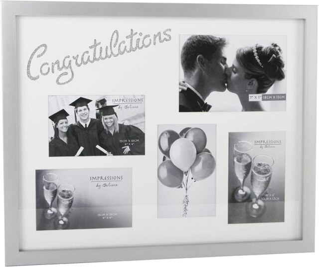 Large 'Congratulations' MDF Multi Aperture Photo Frame by Tesco ...