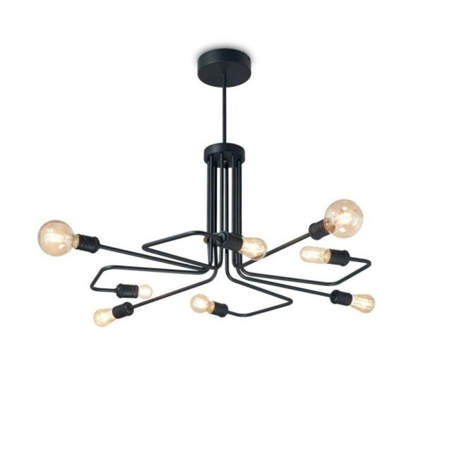 Triumph Indoor Mutli Arm Ceiling Pendant Lamp 8 Lights Black, E27 by ...